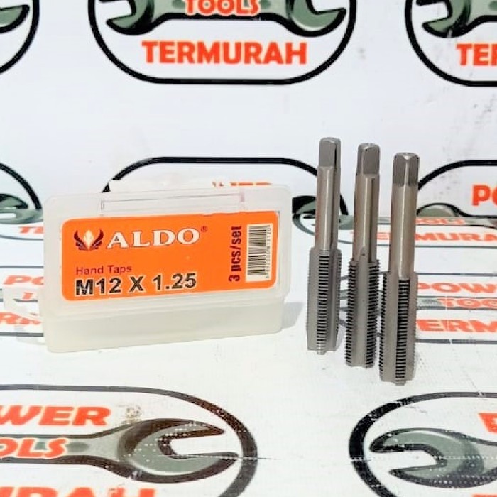 Jual Hand Tap Metric Aldo M12x1,25 HandTap Mata Bor Drat Baut Ulir Set ...