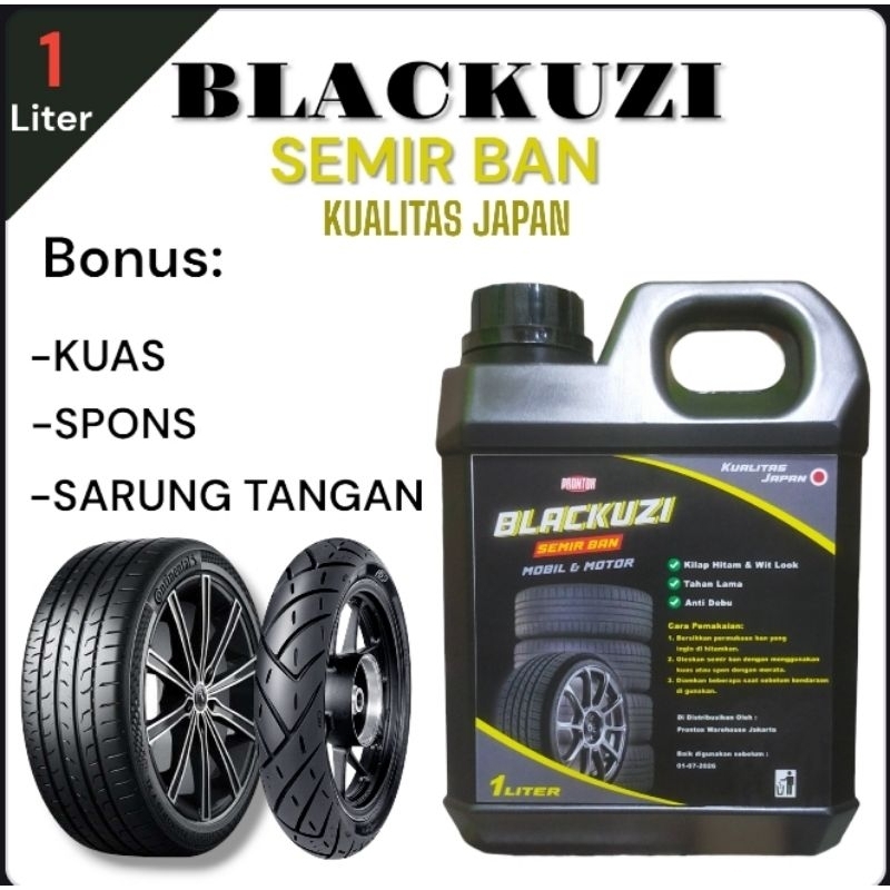 Jual Semir Ban Blackuzi 1 Liter Semir Ban Mobil & Motor Kualitas Japan ...