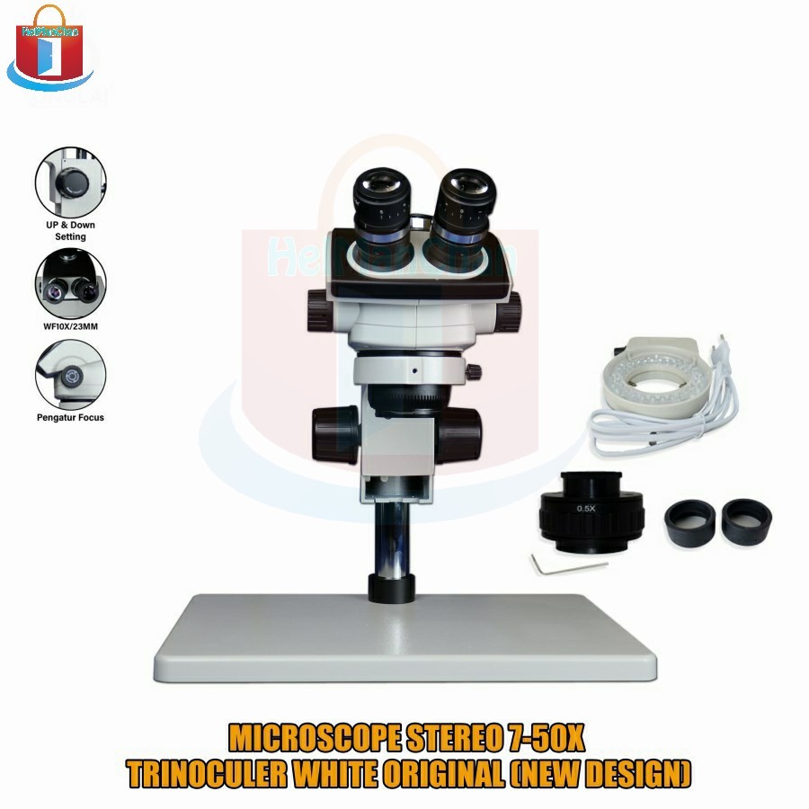 Jual Mikroskop Trinokuler Stereo 7-50X Microscope Trinocular White ...