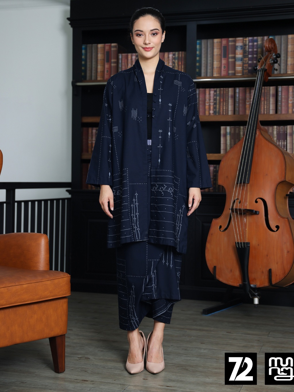 Jual OUTER BATIK PREMIUM KATUN OUTER WANITA Motif Mata Rasa Dark Blue ...