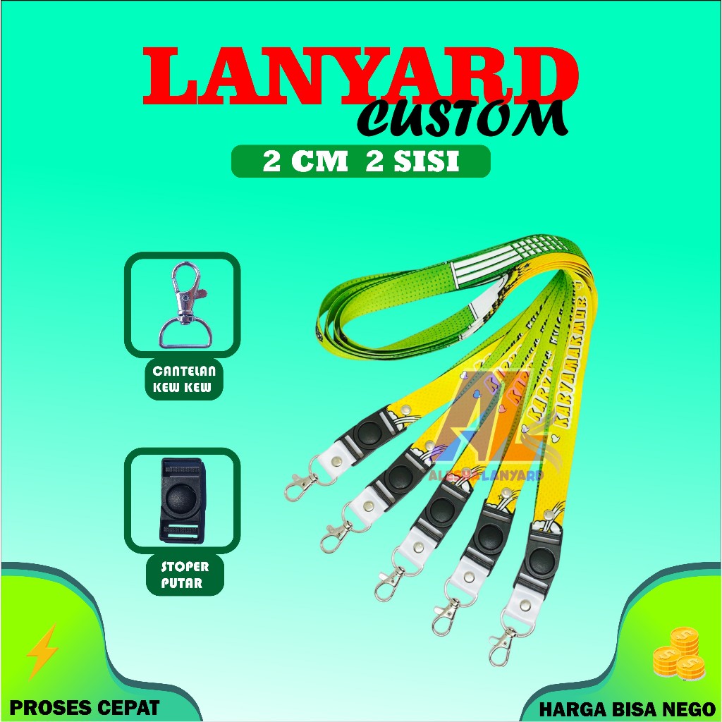 Jual LANYARD CUSTOM PRINTING SUBLIM 2 CM 2 SISI/CETAK TALI LANYARD ID ...