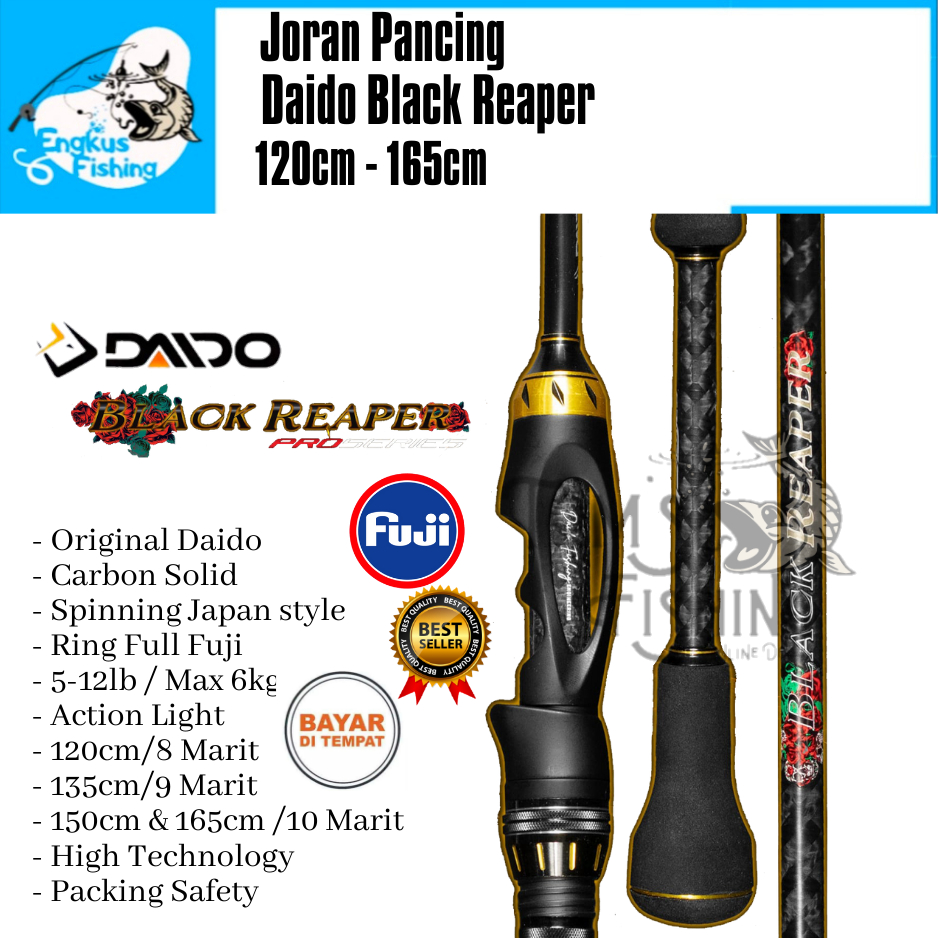 Jual Joran Pancing Daido Black Reaper Pro Series Carbon Solid 120cm ...