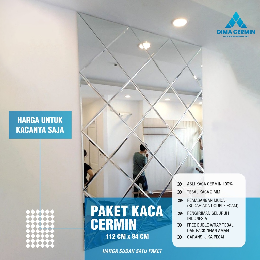 Jual Paket Kaca Cermin Molding Ukuran 112CM x 84CM Aesthetic Kaca Asli ...