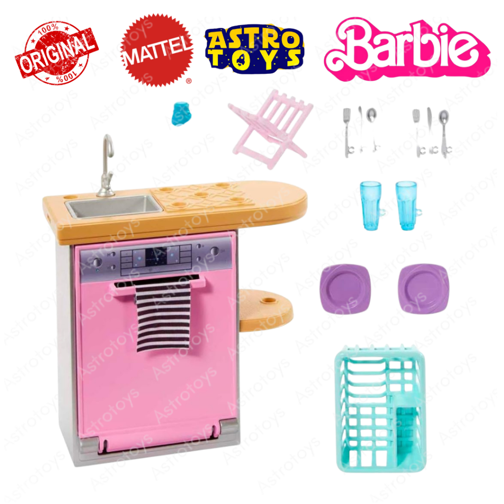 Jual Mattel Barbie Furniture and Accessories Dishwasher Wastafel and ...
