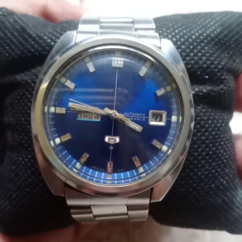 Jual Seiko 5 blue dial 6119 - 7183 automatic double date vintage watch ...