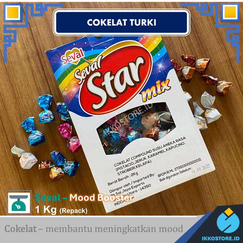 Jual COKELAT TURKI SEVAL STAR MIX 1 KG / TURKEY CHOCOLATE 1 KG ...