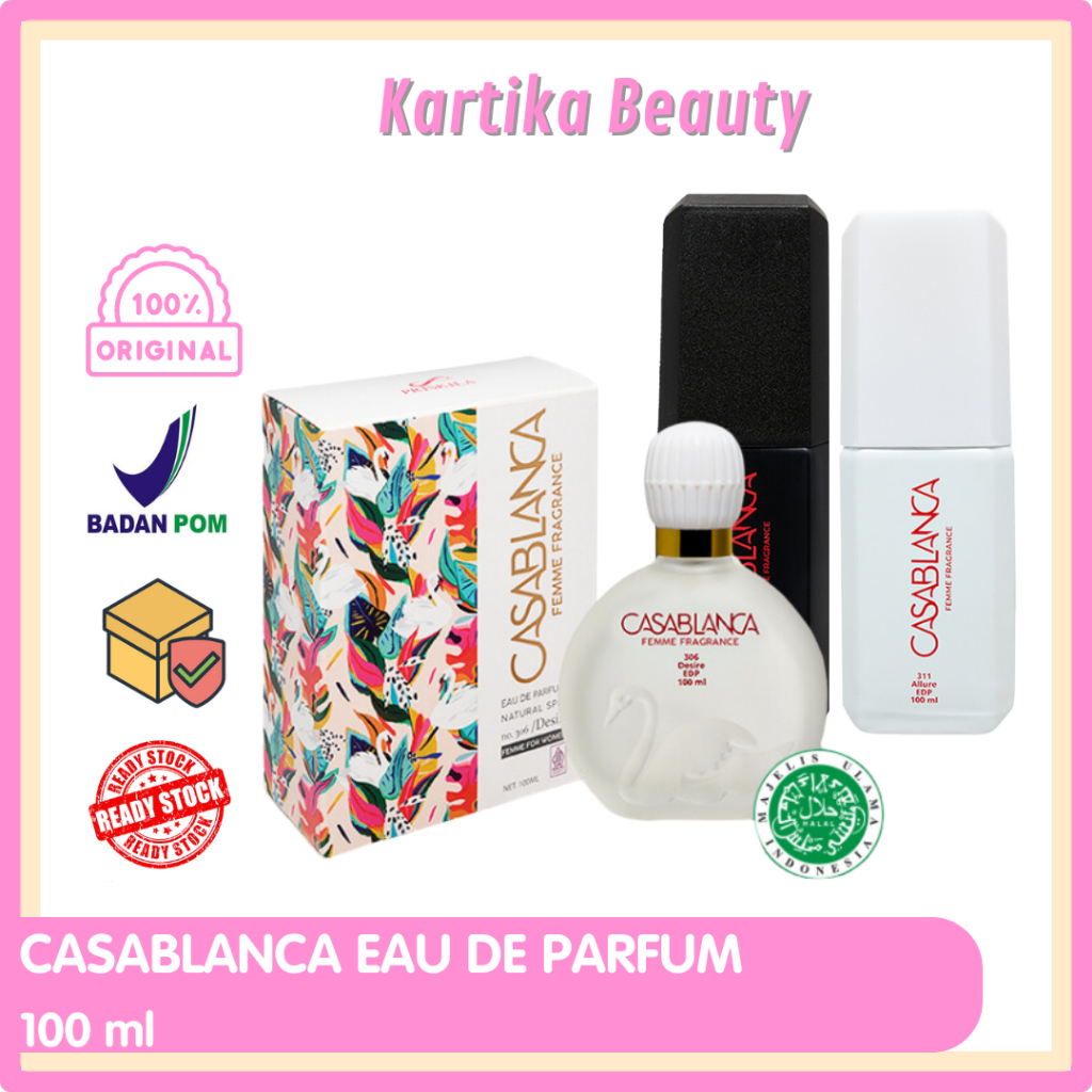 Jual CASABLANCA EAU DE PARFUM 100 ML BOTOL KACA BELING MINYAK WANGI ...
