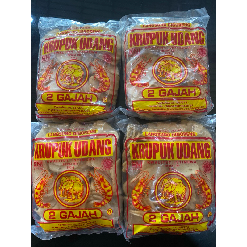 Jual Kerupuk udang cap 2 gajah ukuran kancing (kecil) khas indramayu ...
