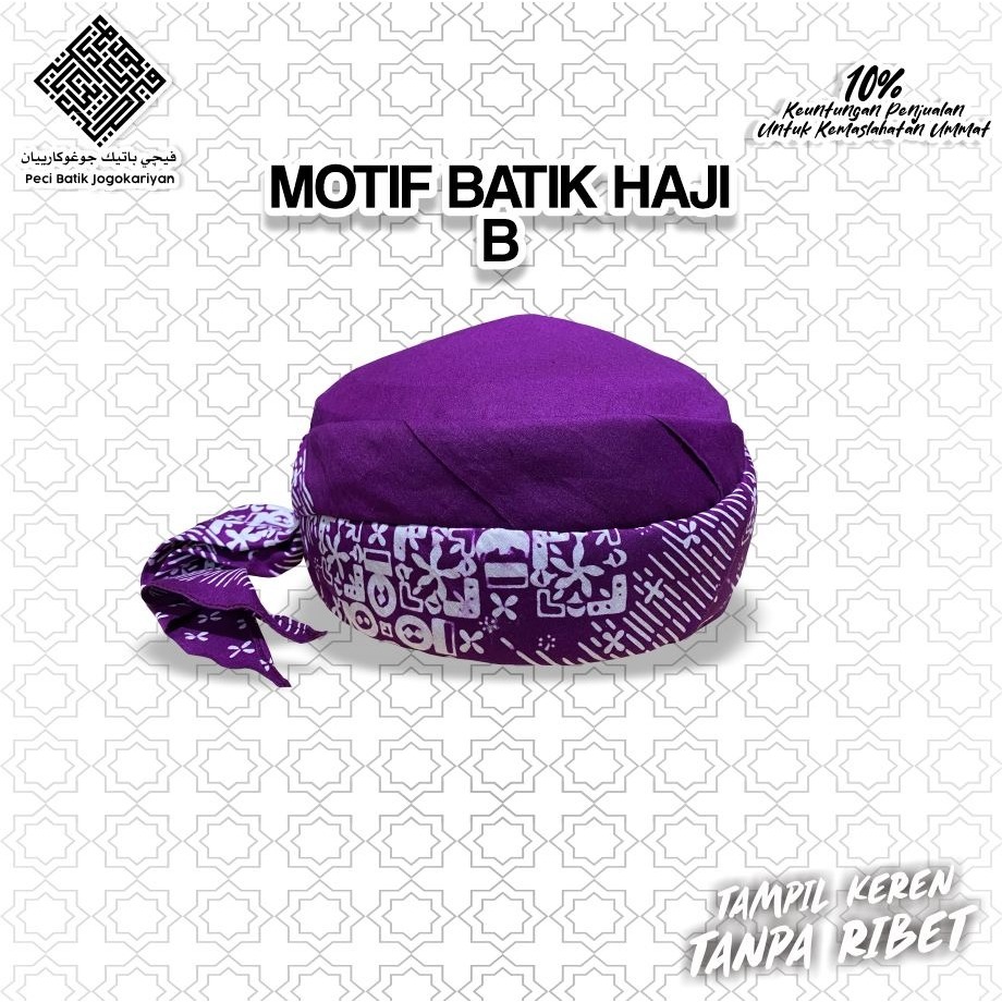 Jual Peci Batik Jogokariyan Motif Batik Haji B Terbaru 2024 | Shopee ...