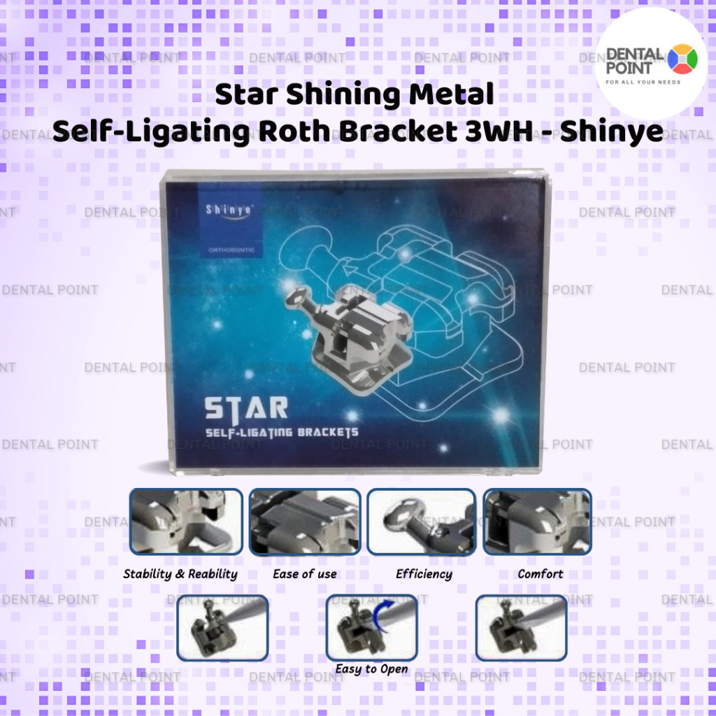Jual Star Shining Metal Self-Ligating Roth Bracket Ortho 0.22 3WH ...
