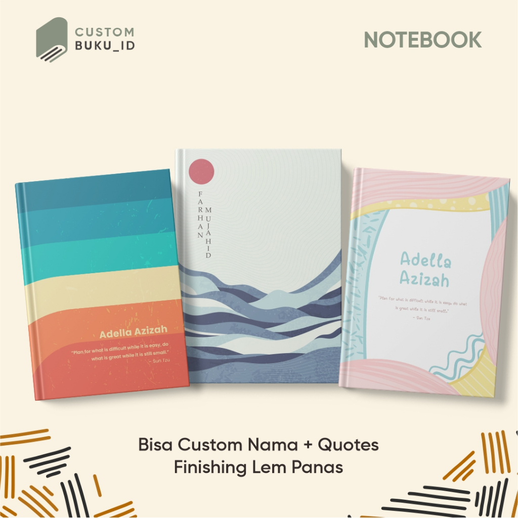 Jual CUSTOM NOTEBOOK HARDCOVER - CUSTOM NAMA DAN QUOTES | Shopee Indonesia