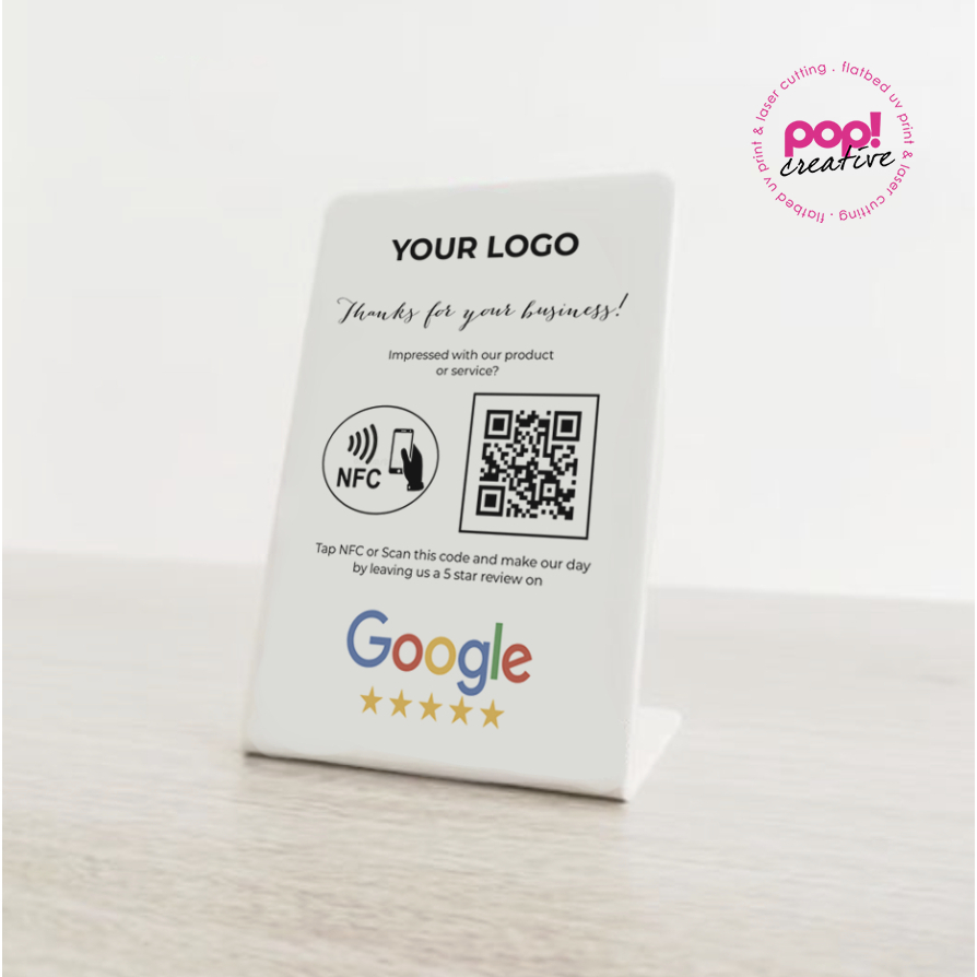 Jual Google Business Review Acrylic Standee QR CODE + NFC Hiasan Resto ...