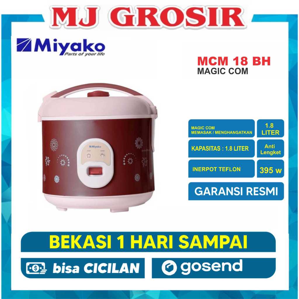 Jual PROMO MAGIC COM MIYAKO MCM 18 BH TEFLON 1.8 LITER RICE COOKER ...
