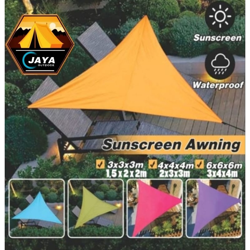 Jual Tenda kanopi awning taman bentuk segitiga ukuran 4x4x4 meter Bahan ...