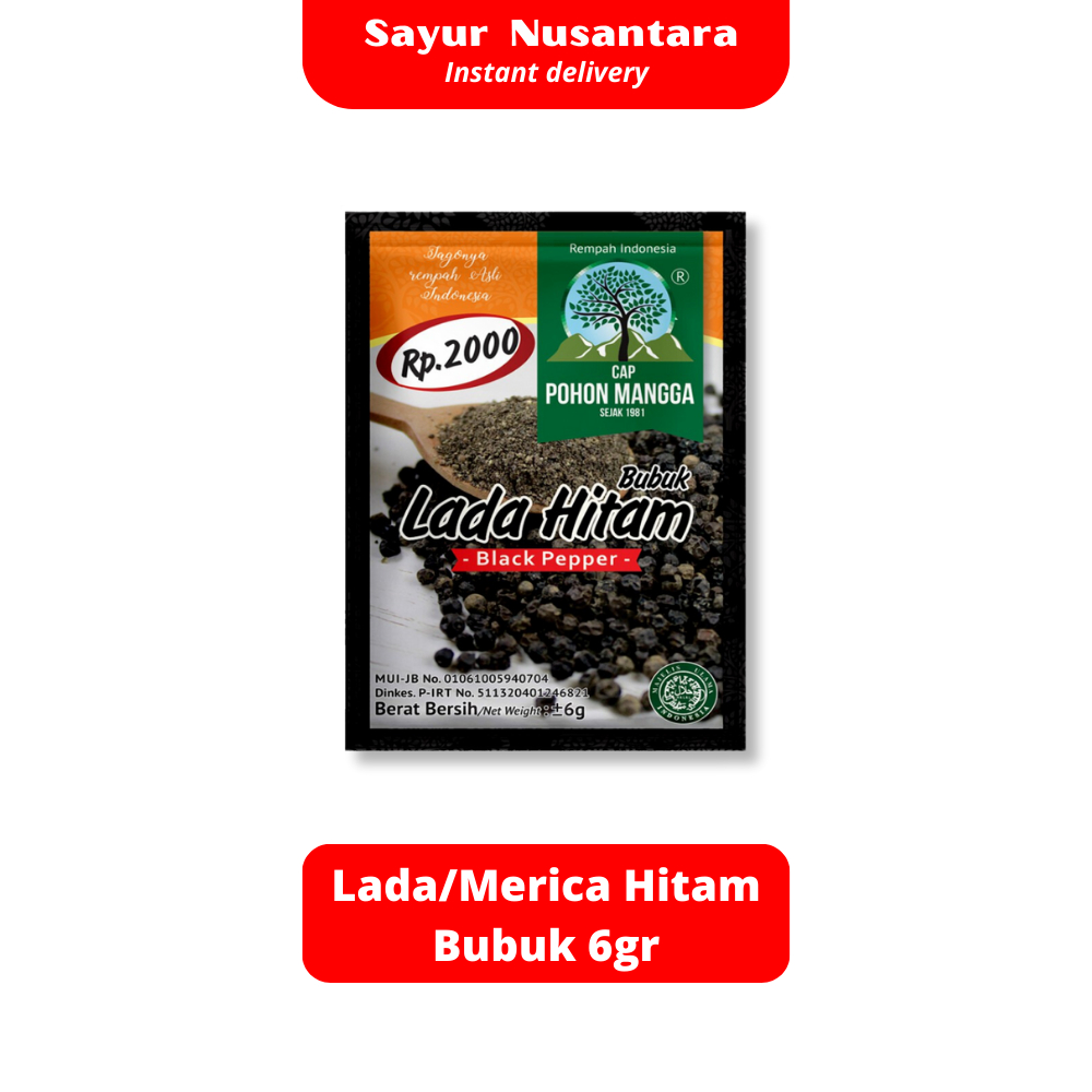 Jual Lada/Merica Hitam Bubuk Sachet 6gr- Sayur Nusantara | Shopee Indonesia