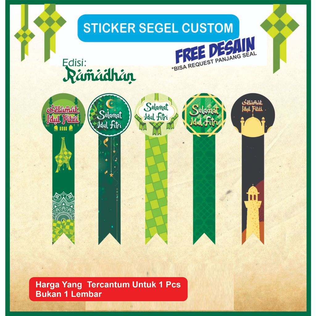 Jual Stiker toples lebaran idul fitri / Sticker Segel Custom / Stiker ...
