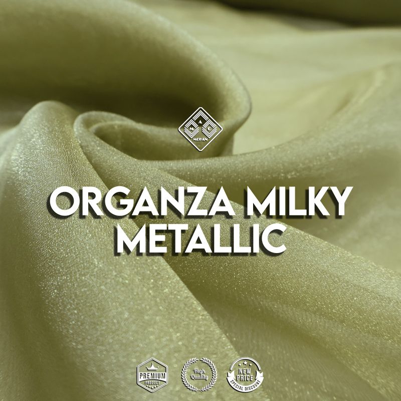 Jual {New Arrival} Kain Kaca AQUAFLOW ORGANZA MILKY METALIC Polos ...