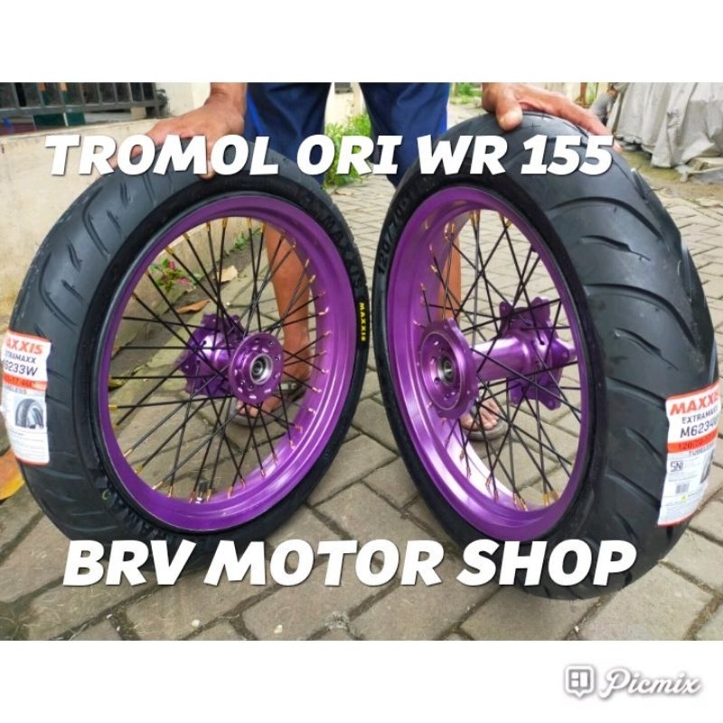 Jual Velg super moto Yamaha wr155 Tromol ORI 300+350 ban 120-140 siap ...