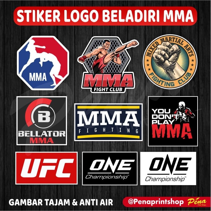 Jual Sticker Stiker Logo MMA UFC One Pride Bellator BJJ Muaythai ...