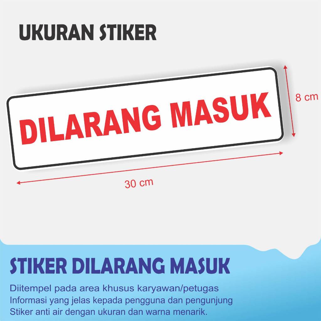Jual Cetak STIKER DILARANG MASUK | Shopee Indonesia