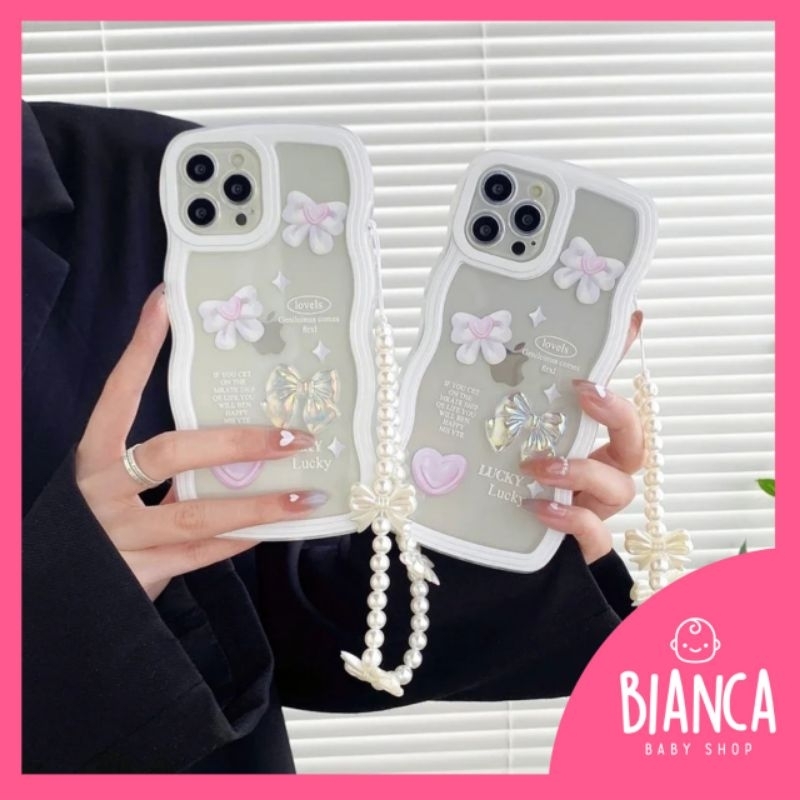 Jual BIANCA - PHONE STRAP 002 PHONE STRAP KOREA WHITE PEARL SERIES | Shopee Indonesia