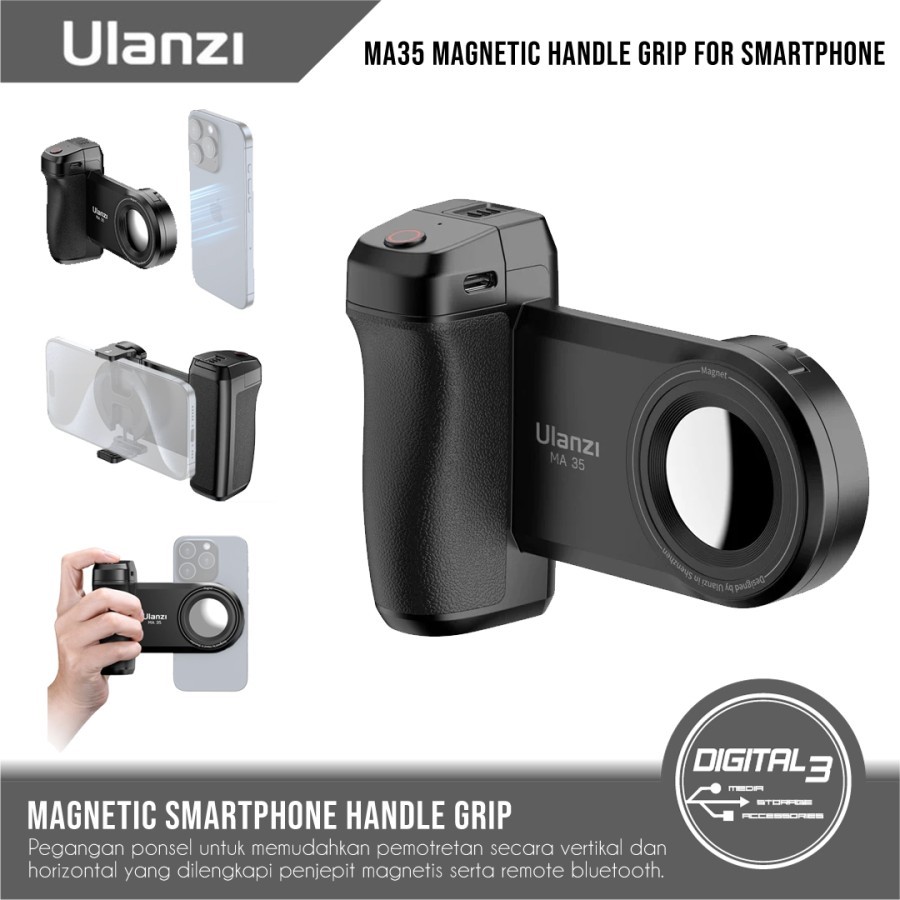 Jual Ulanzi MA35 Magnetic Smartphone Handle Grip Magsafe Remote ...