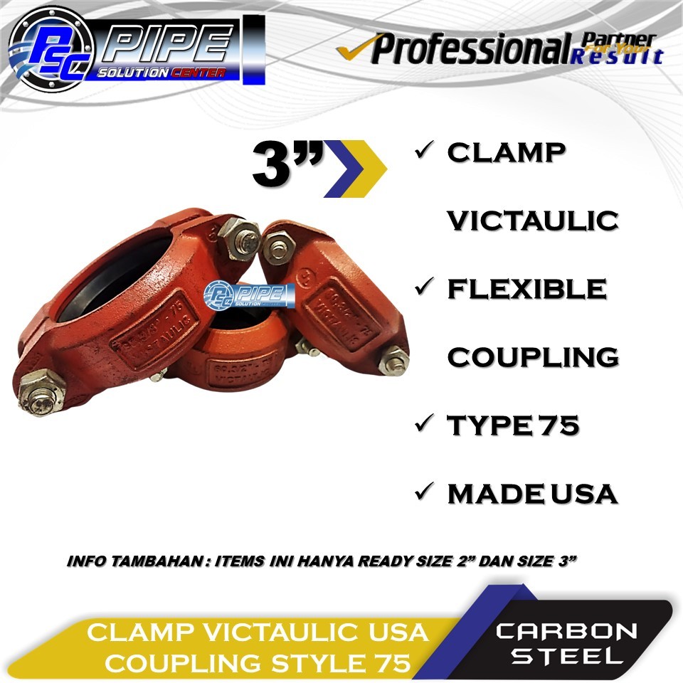 Jual CLAMP VICTAULIC FLEXIBLE COUPLING TYPE 75 MADE IN USA 3"INCH | Shopee Indonesia
