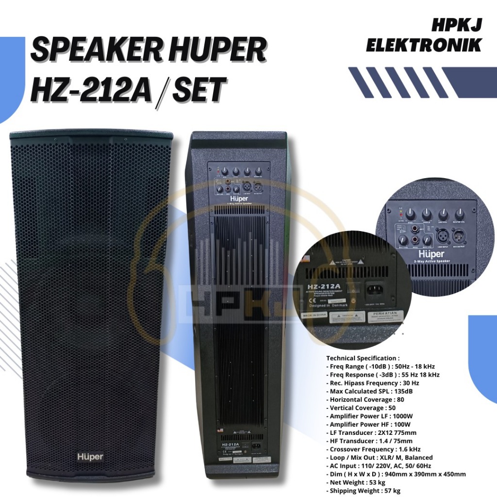 Jual SPEAKER AKTIF HUPER HZ 212A / HZ 212 A AKTIF SPEAKER 2 x 12 INCH ...