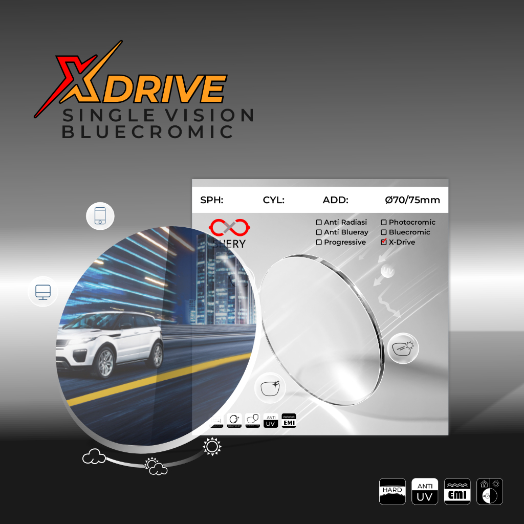 Jual Lensa Grosir X-DRIVE Coating Blue Index 1.56 MINUS / CYL Bahan ...