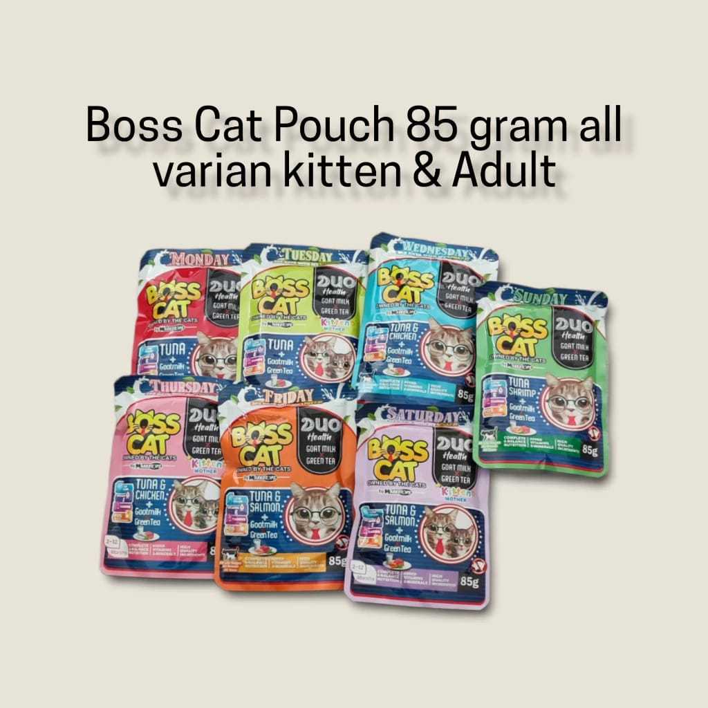 Jual Makanan Basah Kucing Boss Cat Pouch 85 gram All Varian Kitten ...
