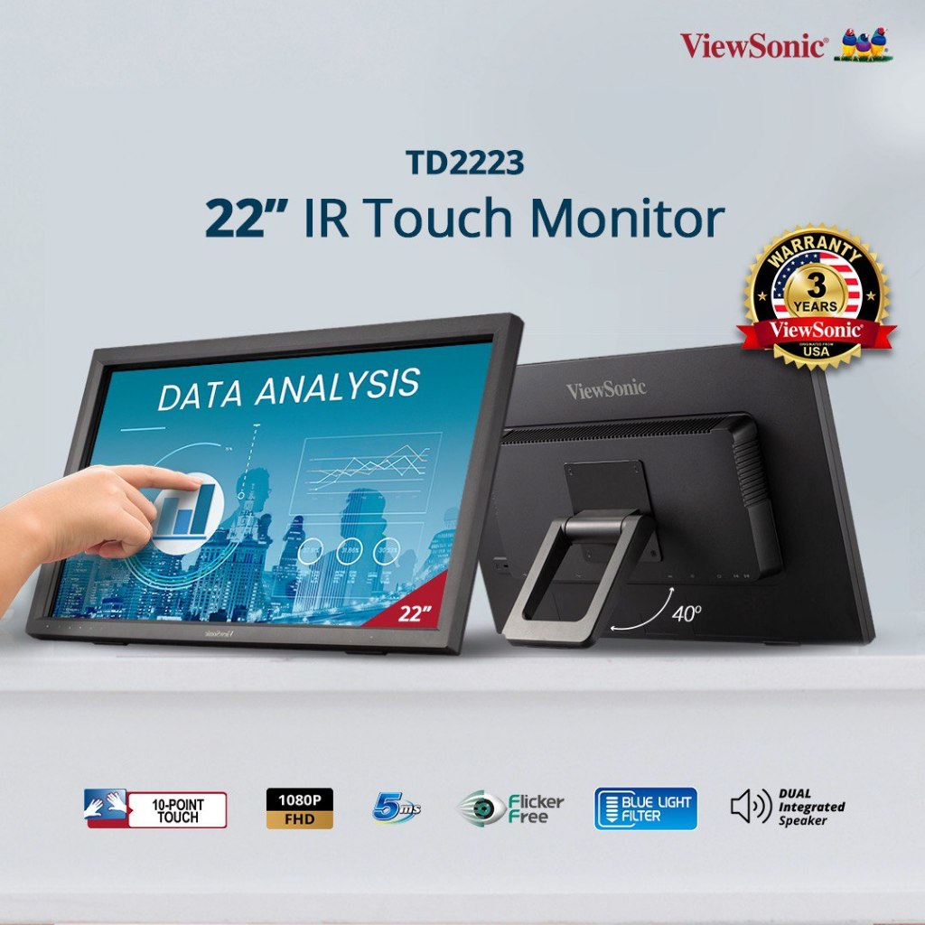 Jual ViewSonic Monitor TD2223 Touch Screen 22 inch dengan Resolusi Full ...