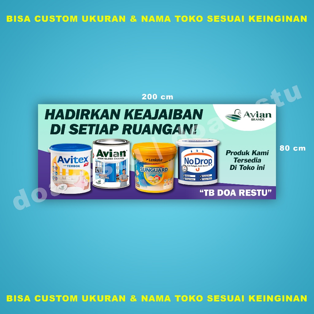 Jual Spanduk Brand Toko Bangunan Nippon Paint , Rucika, Semen Gresik ...
