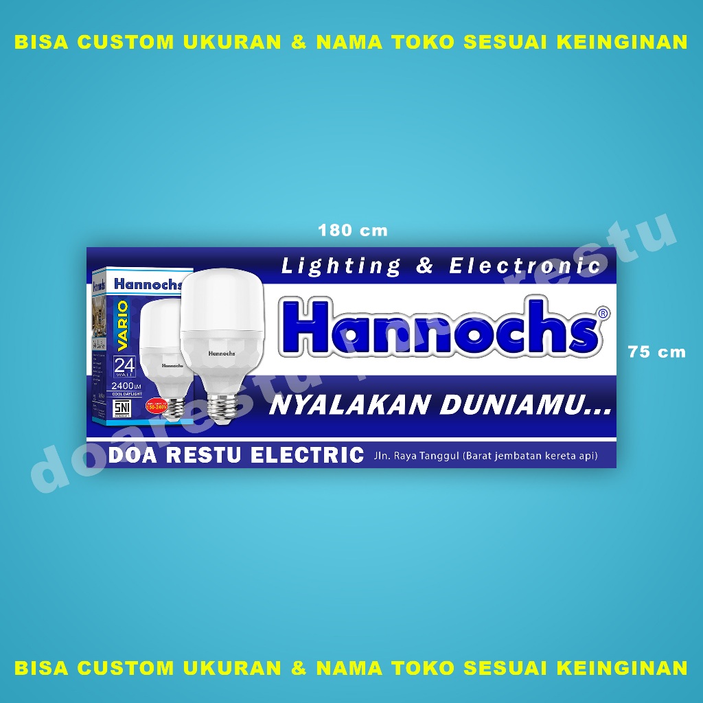 Jual Banner Spanduk Philips , Hannochs + Cetak Bisa Custom Nama Toko Listrik Elektronik / Toko ...