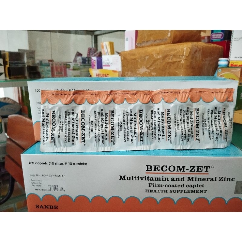 Jual Becom zet - 1 strip 10 kaplet - Multivitamin dan Mineral | Shopee ...