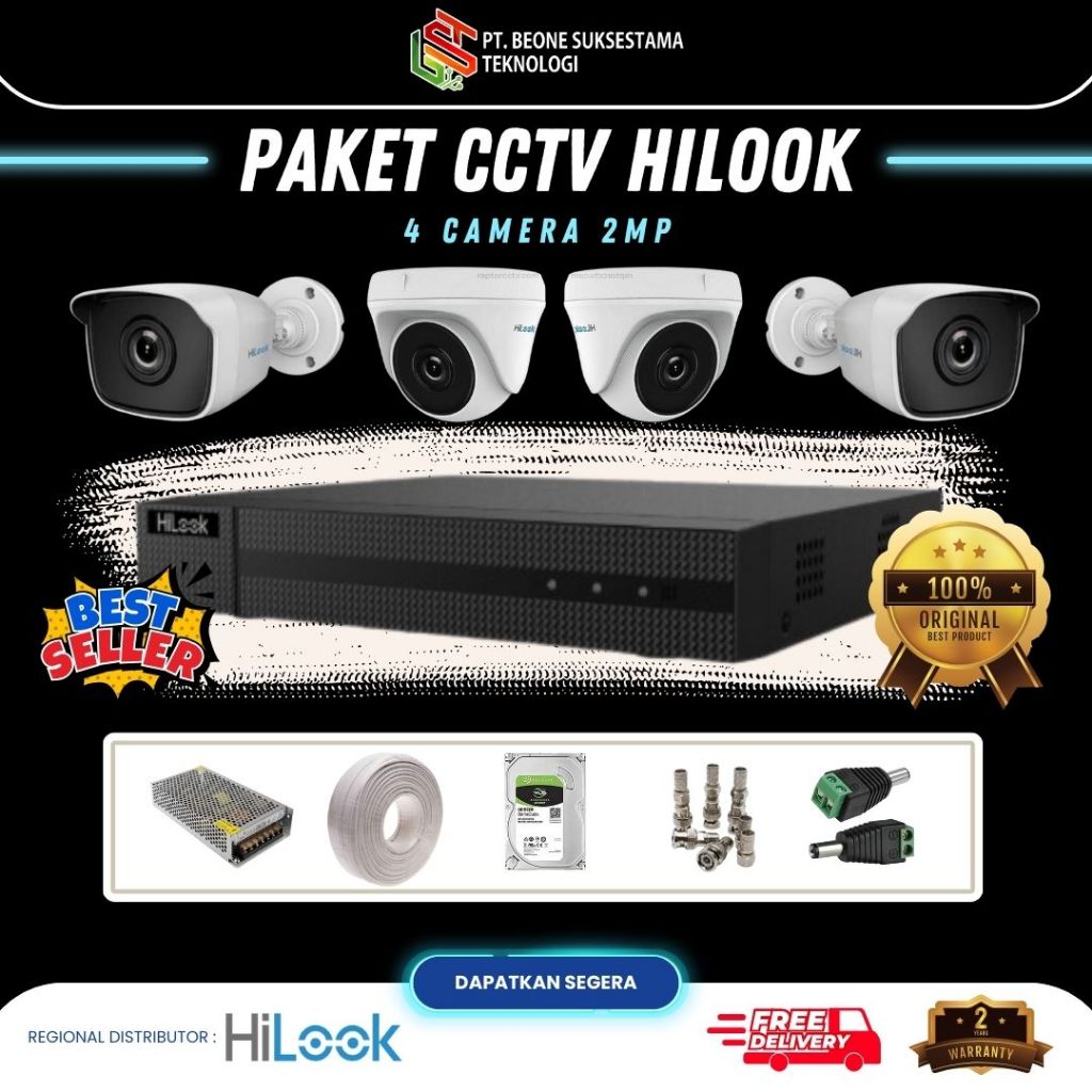 Jual Paket CCTV Hilook 4 Camera 4 Chanel 2MP - Terlaris | Shopee Indonesia
