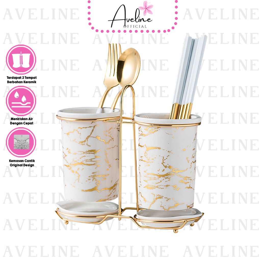 Jual AVELINE Tempat Sendok Garpu Keramik / Holder Spoon Fork / Tempat ...
