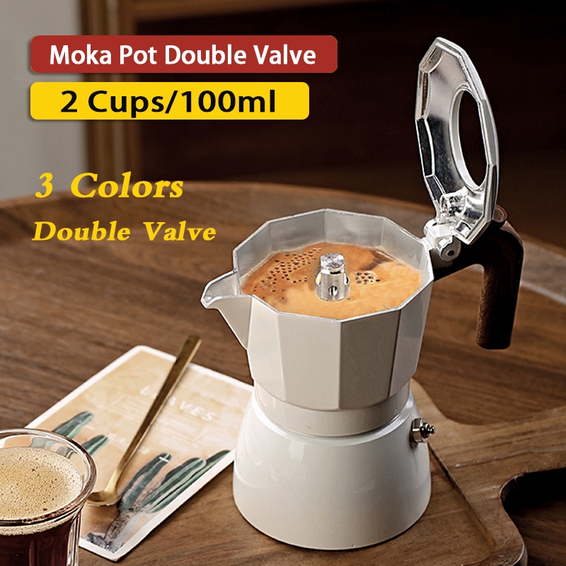 Jual Double Valve Moka Pot 2 Cups - Espresso Maker Aluminium ...