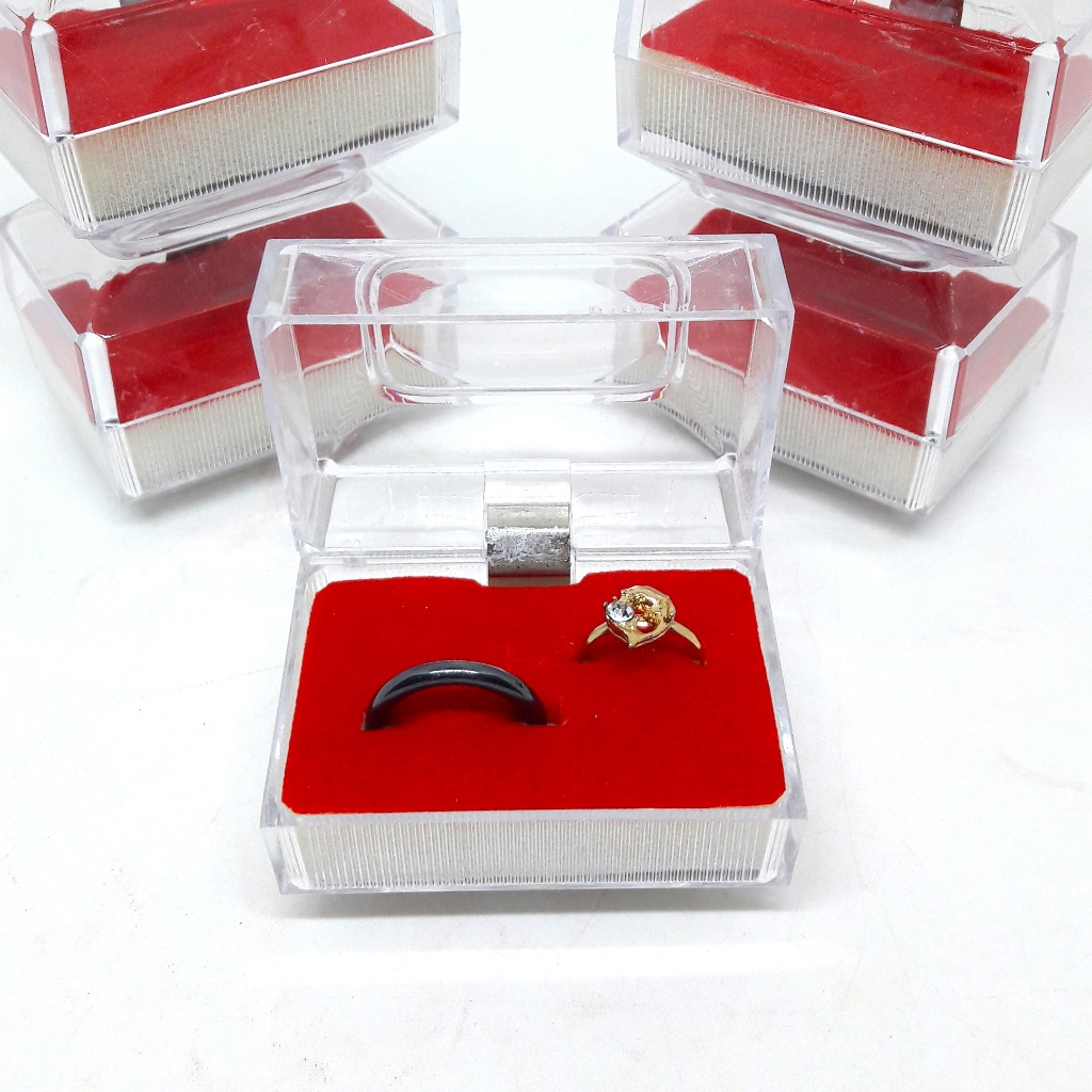 Jual Harga/12pcs Kotak Cincin Kristal Besar / Box Cincin Double / Kotak ...