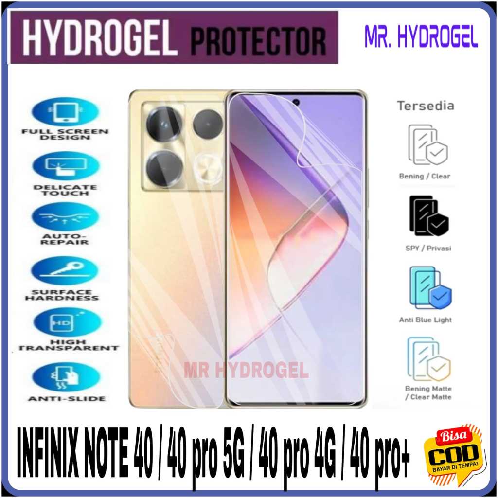 Jual NEW AntiGores Hydrogel BUKAN TG BAHAN KACA INFINIX NOTE 40 4G NOTE ...