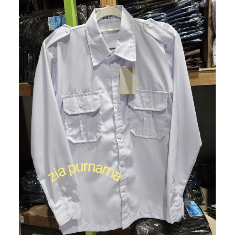 Jual kemeja PDH /kemeja putih saku dua panjang cocok sekali di gunakan ...