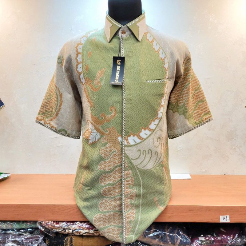 Jual KEMEJA BATIK SMOCK BORDIR SAGE GREEN DOBY LAPIS FURING TRIKOT JAS ...