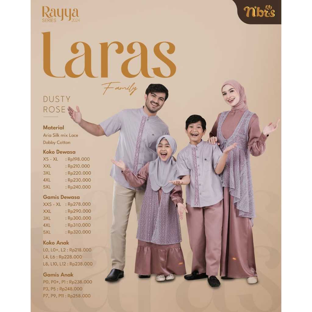 Jual SARIMBIT NIBRAS TERBARU RAYYA SERIES 2024 LARAS DUSTY ROSE / BAJU ...