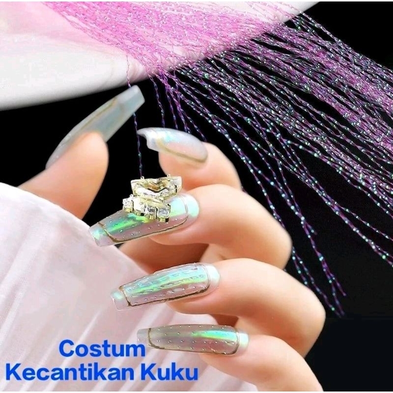 Jual Fluorescent Wires Fiberglass for Nail Extension Glass Fiber False ...