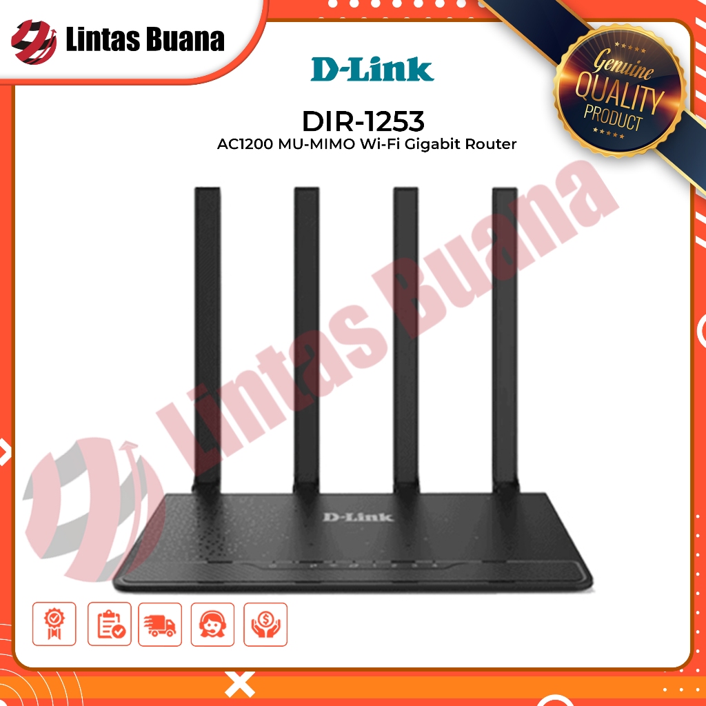Jual D-Link DIR-1253 AC1200 MU-MIMO Dual-Band Gigabit Wireless Router support Mesh | Dlink ...