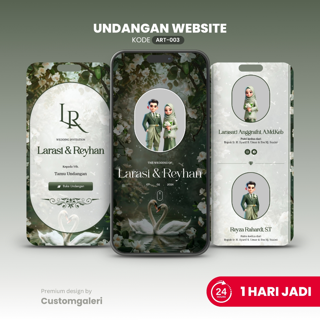 Jual Undangan Digital Website Pernikahan Premium dan Elegant | Tema Art ...