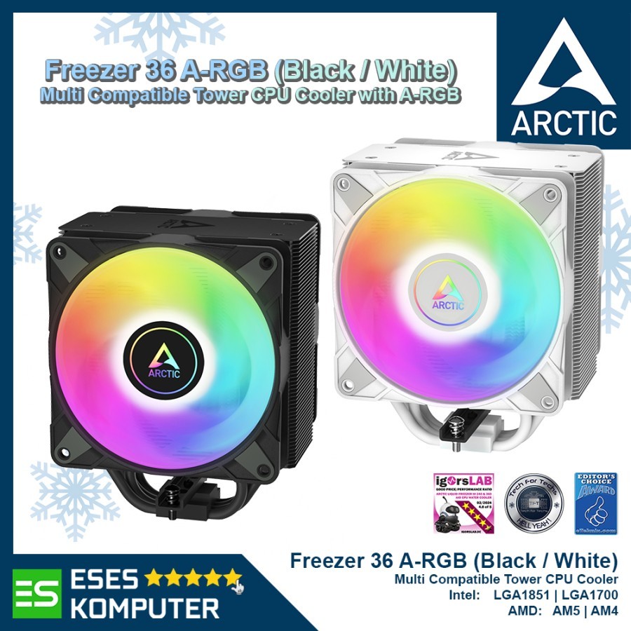 Jual HSF ARCTIC Freezer 36 A-RGB Black / White Dual Fan 120mm CPU ...