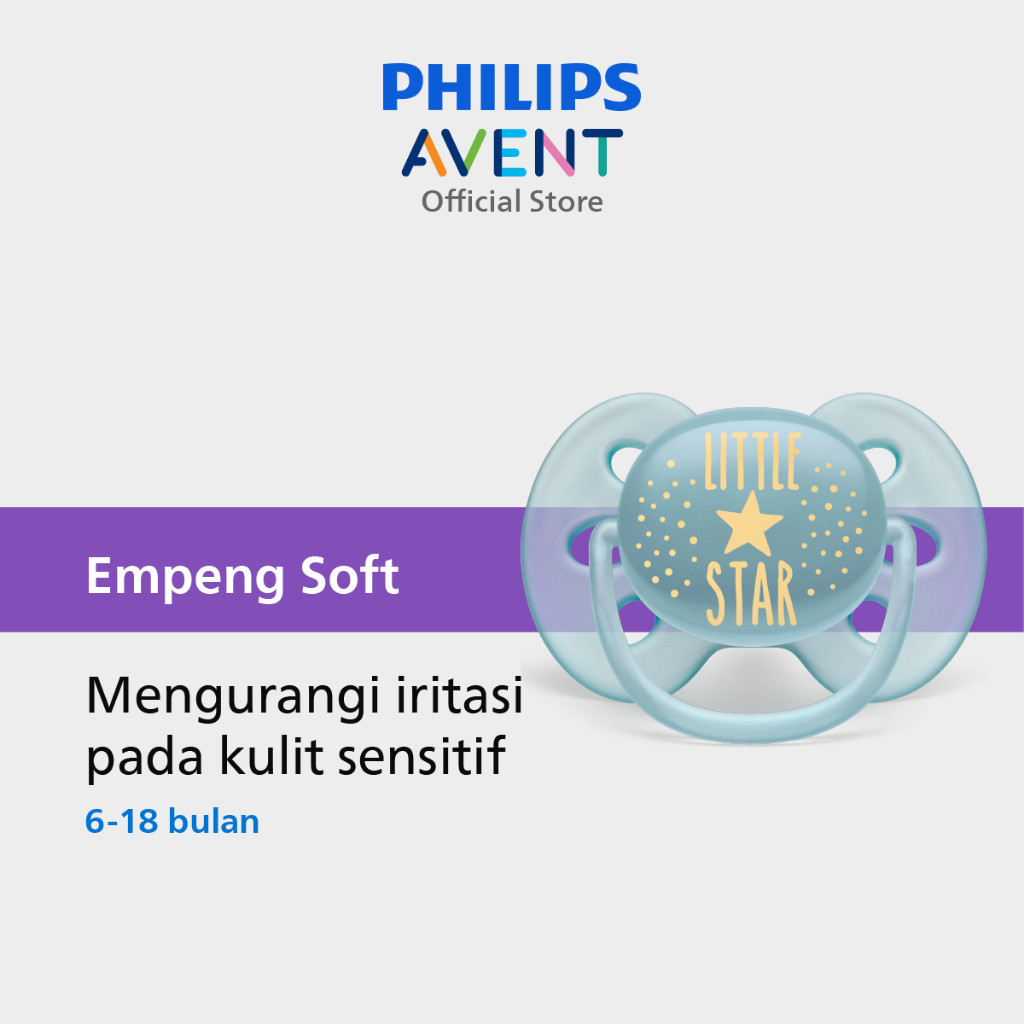 Jual Philips Avent Soother Soft 6-18m Boy 1P SCF528/01 Pacifer Empeng ...