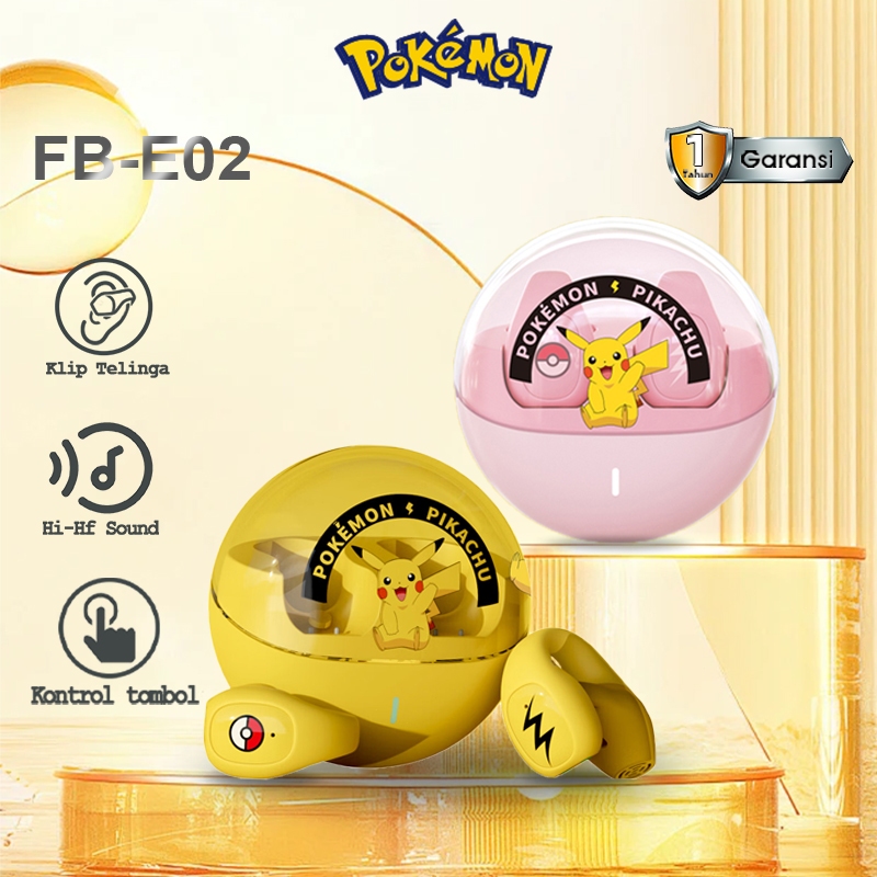 Jual 100% Ori TWS Pokémon FBE02 Earphone klip Telinga Nirkabel ...
