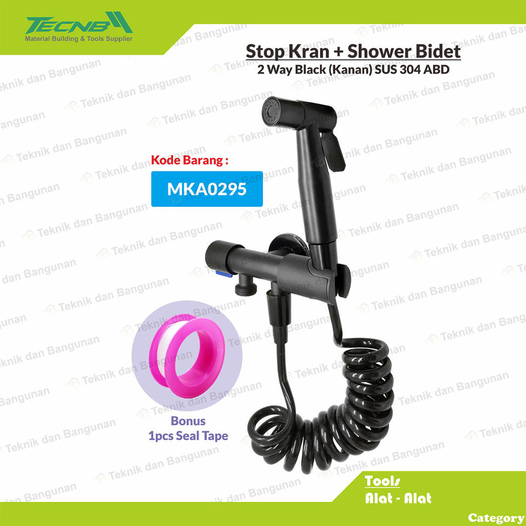 Jual Jet Shower Kloset Kamar Mandi Hitam Kanan Stainless SUS 304 1 Set ...