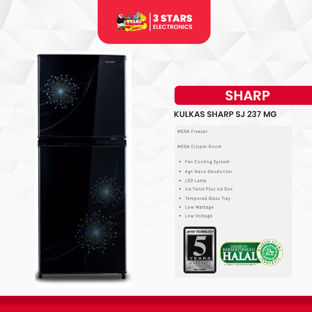 Jual KULKAS SHARP SJ 237 MG LEMARI ES 2 PINTU SJ237MG SJ 237MG | Shopee ...